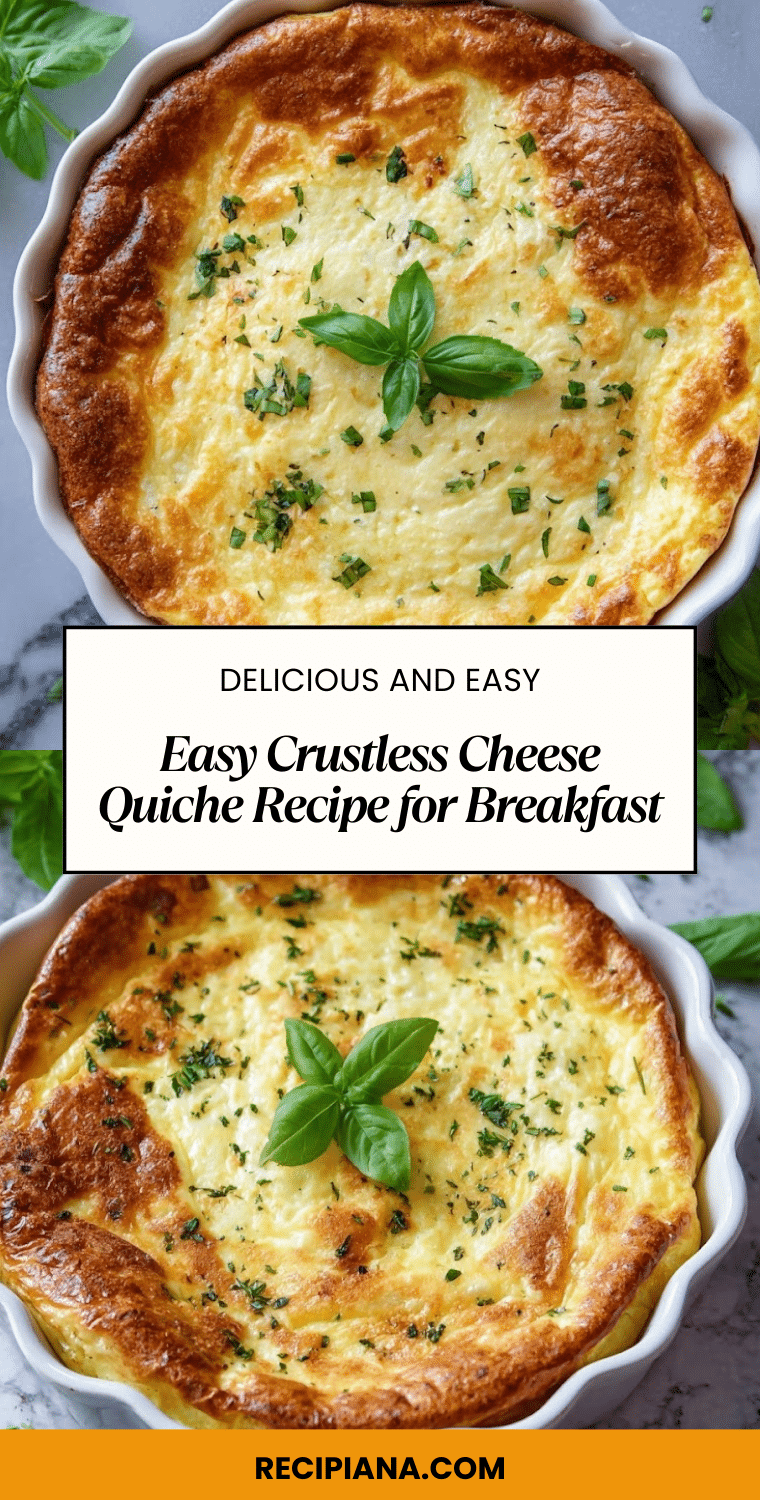 Crustless Cheese Quiche: Easy and Delicious Breakfast Recipe